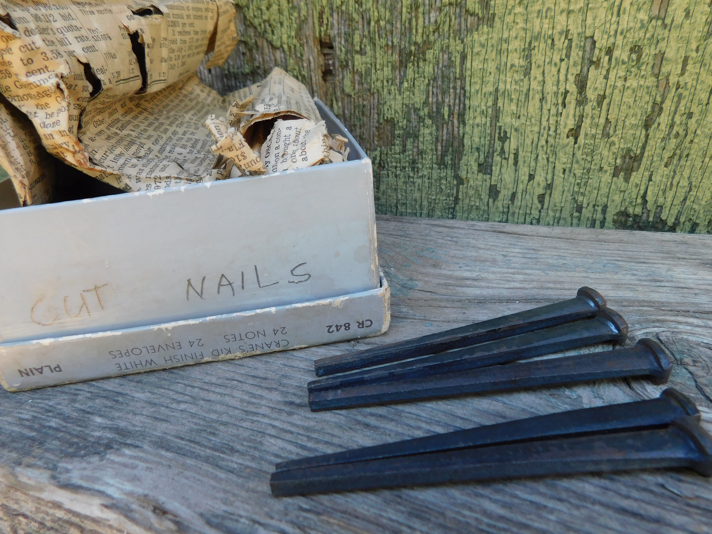 12 Vintage Old Decorative Cut Nails 2 3/4 Inch Altered Art Supplies ...