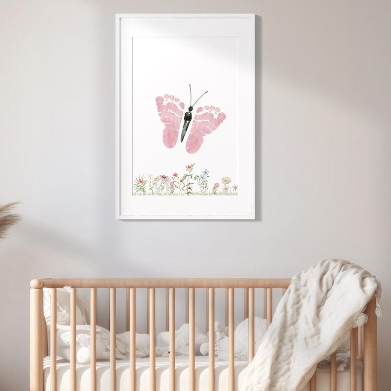 Butterfly Footprint Art: Baby Keepsake Craft (printable) - Etsy