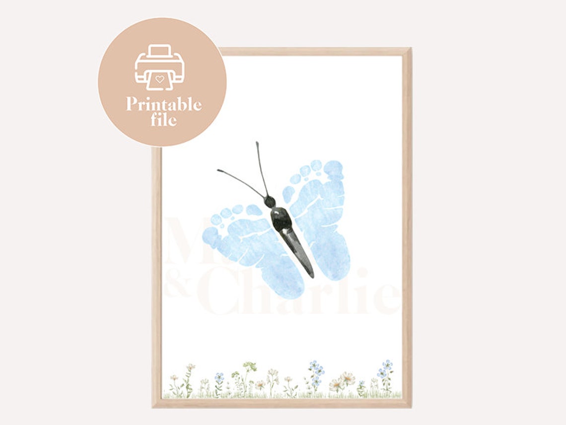 Butterfly Footprint Craft Summer Craft Baby & Kids' Footprint Keepsake ...