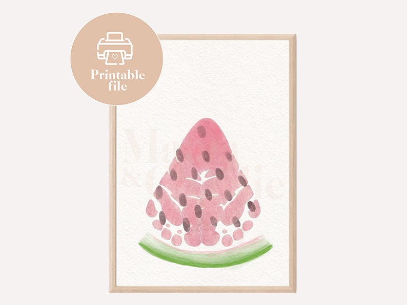 Watermelon Handprint Craft Summer Craft Baby & Kids' Handprint Keepsake ...