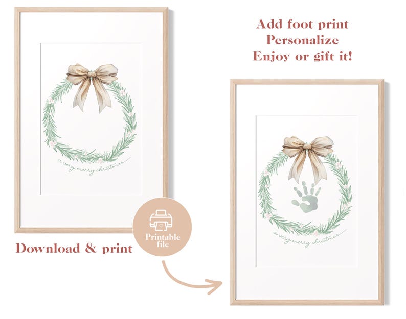 Holiday Wreath Handprint Footprint Craft | Baby & Kids' Christmas ...