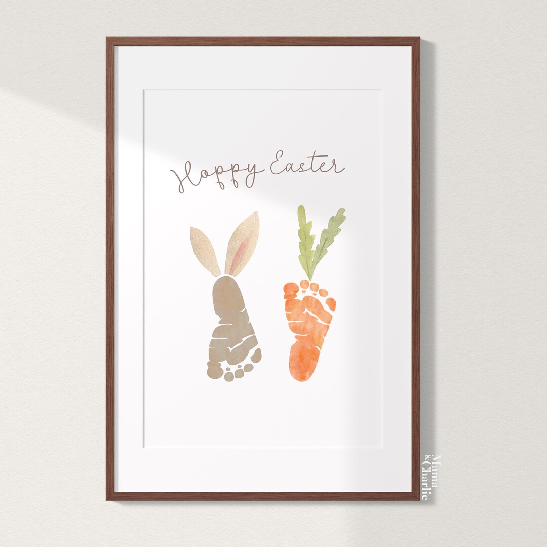 Hoppy Easter Bunny Carrot Footprint | Baby & Kids' Footprint Keepsake ...