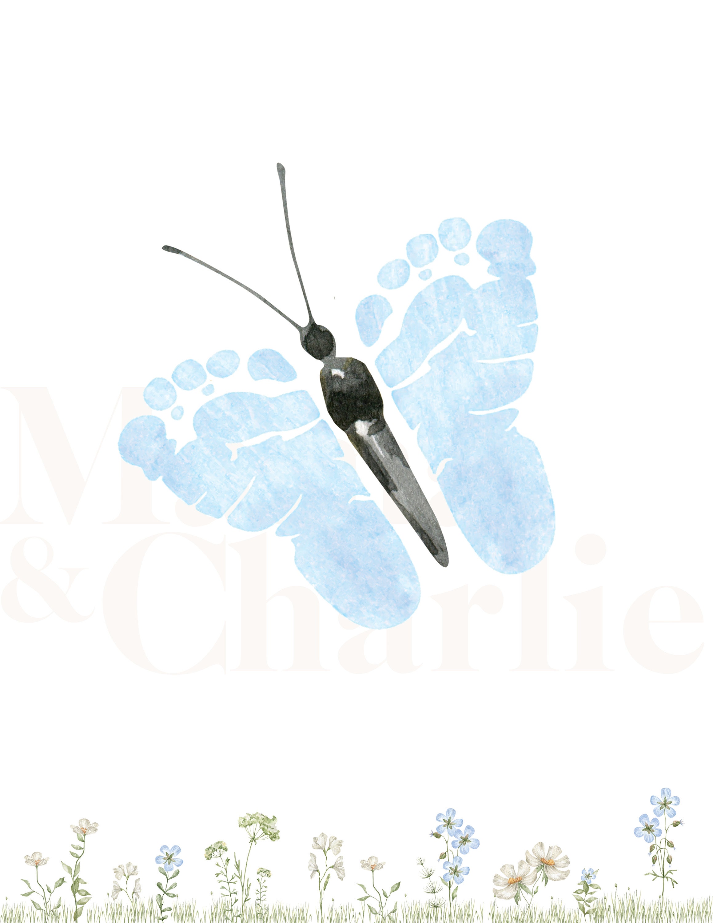 Butterfly Footprint Craft Summer Craft Baby & Kids' Footprint Keepsake ...