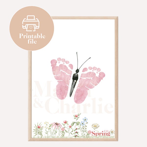 Spring Footprint Art - Etsy