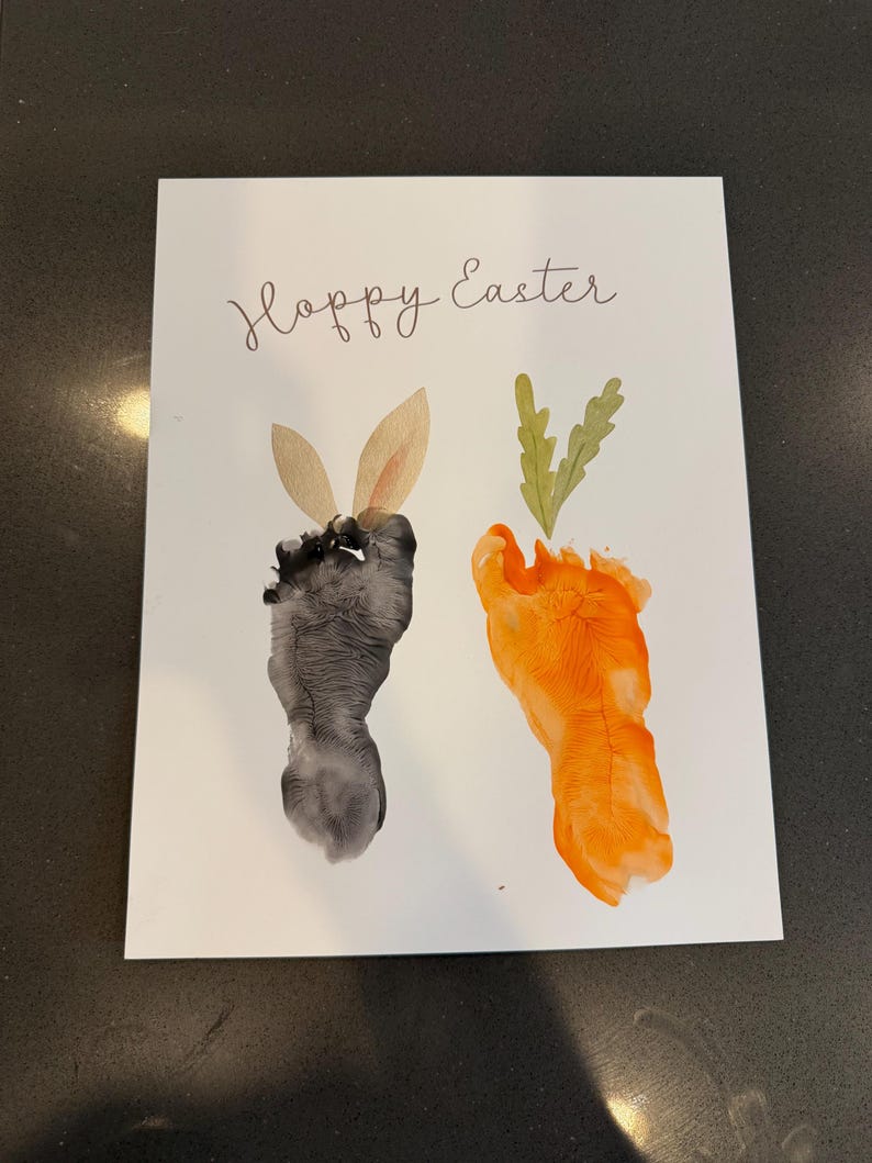 Easter Bunny Footprint Art: Kids' Keepsake Craft (printable) - Etsy