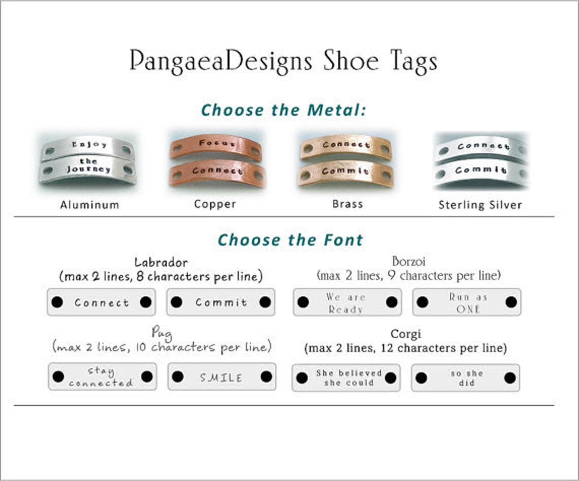 Canine Agility Shoe Tags Connect Commit Hand Stamped Dog - Etsy