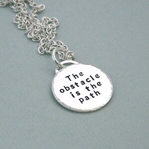 The Obstacle is the Path - Hand Stamped Sterling Silver Charm or Crate ...