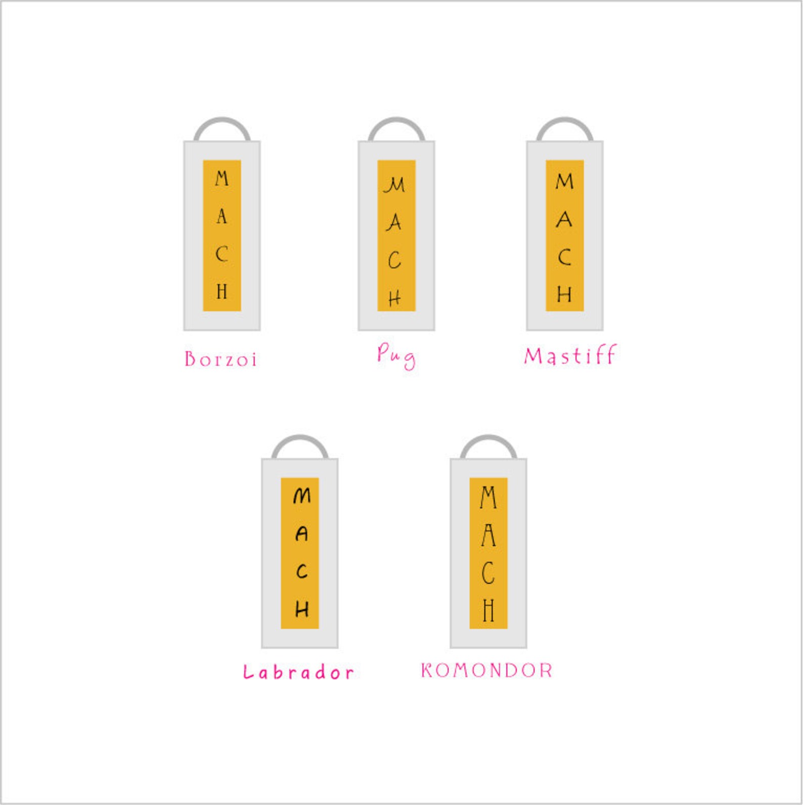 MACH Necklace Mixed Metal Dog Agility Necklace Hand Stamped for Dog ...