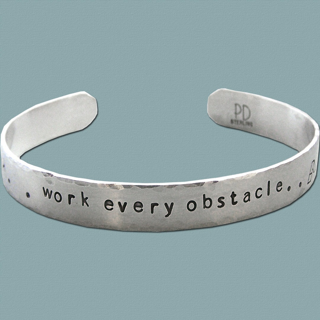 Agility Bracelet - Hand Stamped Sterling Silver Cuff - Work Every ...