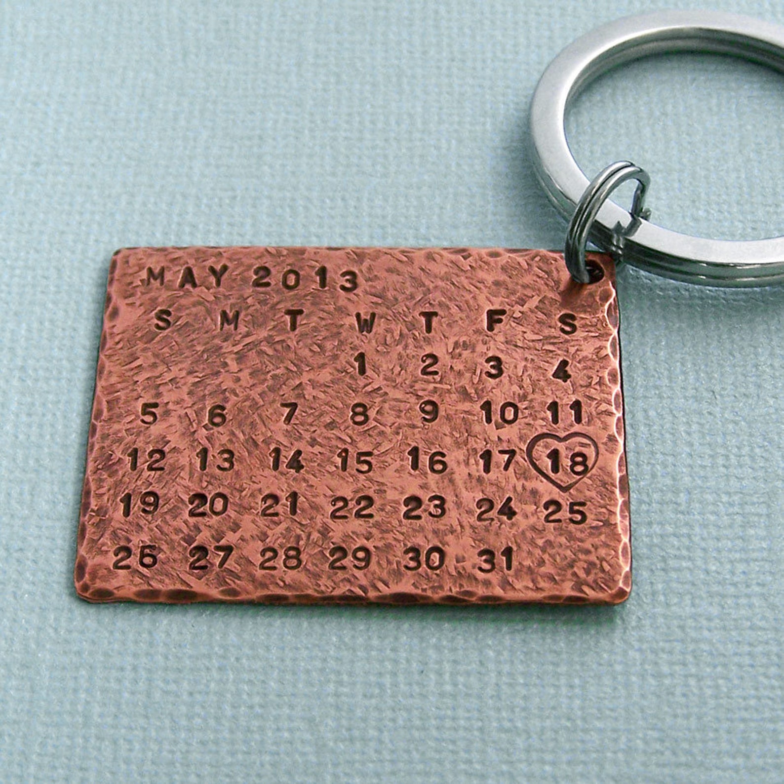 Special Day Rustic Copper Calendar Key Ring - Etsy