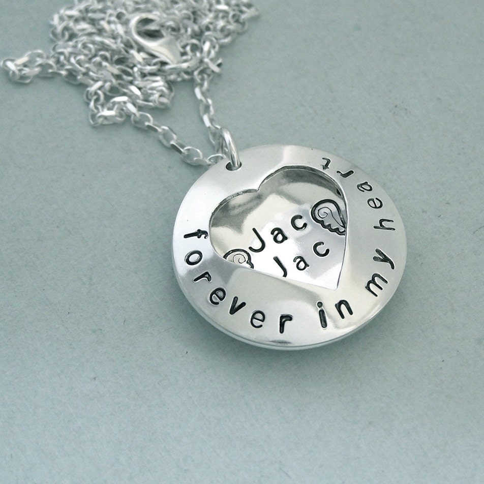 Personalized Open Heart Locket Style Necklace Hand Stamped | Etsy