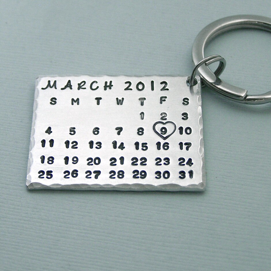 Mark the Date Aluminum Calendar Key Ring - Etsy