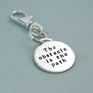 The Obstacle is the Path - Hand Stamped Sterling Silver Charm or Crate ...