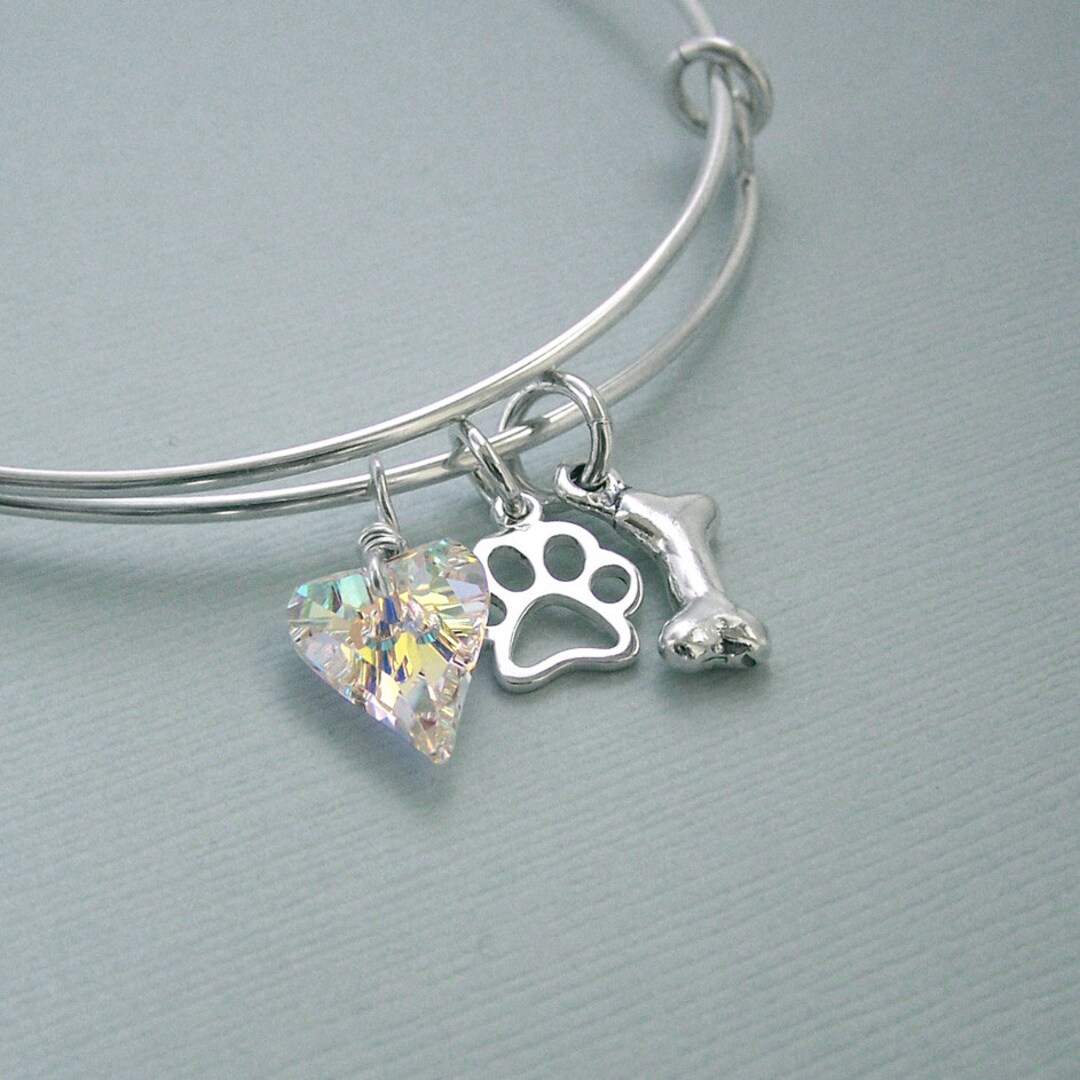 Adjustable Bangle Bracelet - Dog Lover Gift - Expandable Wire Bangle ...