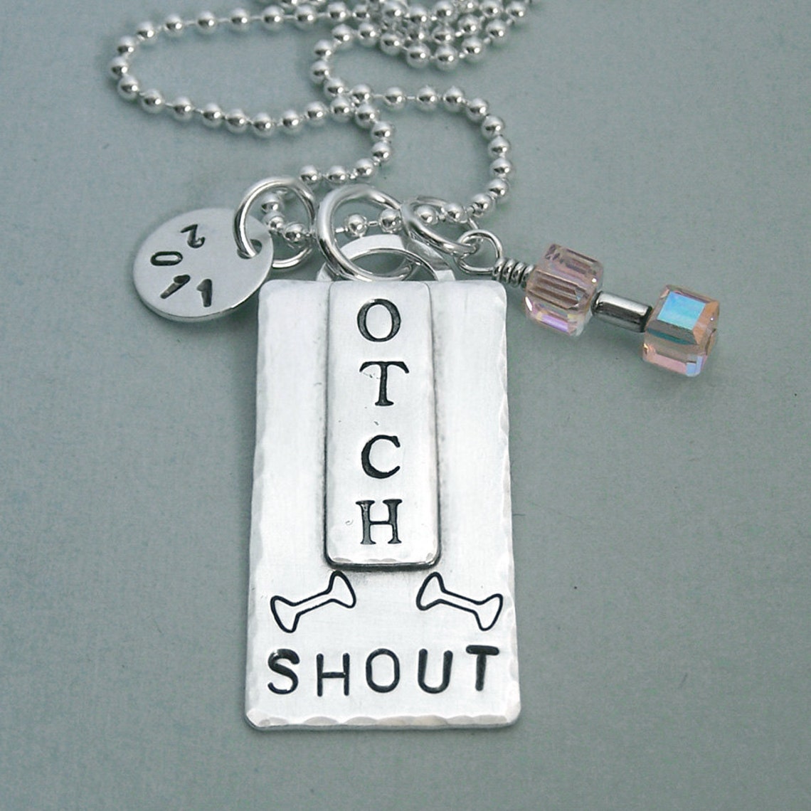 OTCH Sterling Silver Hand Stamped Pendant for Dog | Etsy