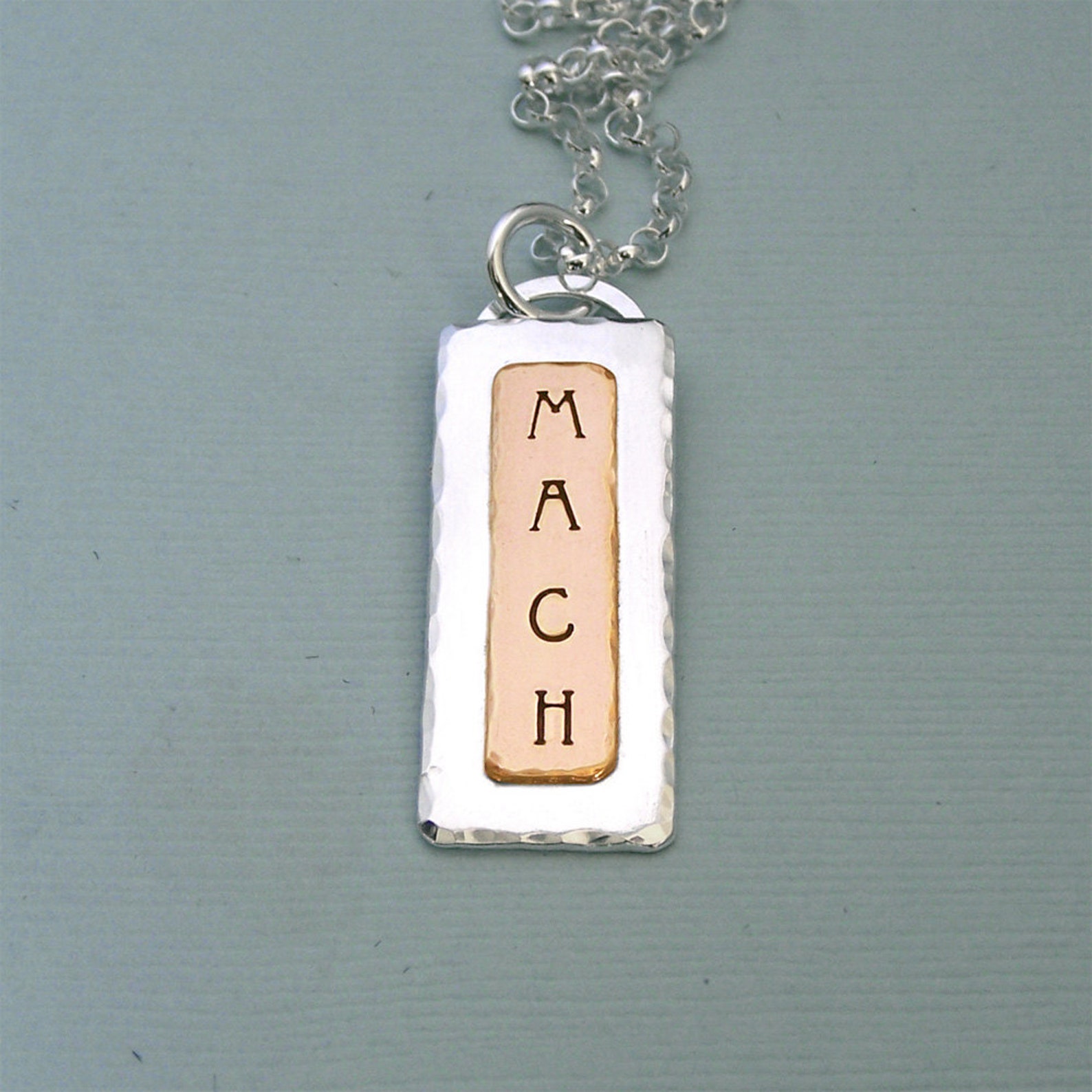 MACH Necklace Mixed Metal Dog Agility Necklace Hand Stamped for Dog ...