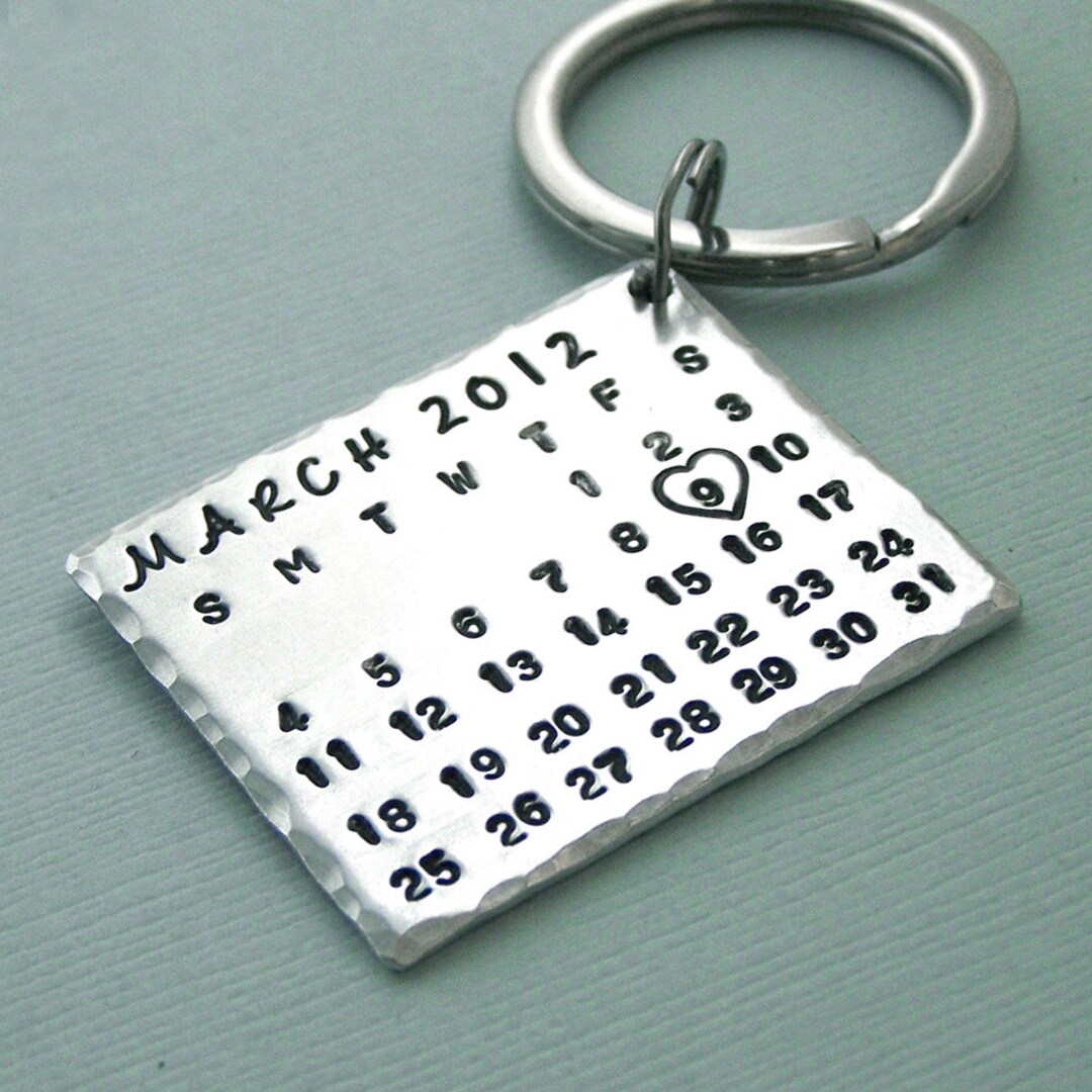 Mark the Date Aluminum Calendar Key Ring - Etsy