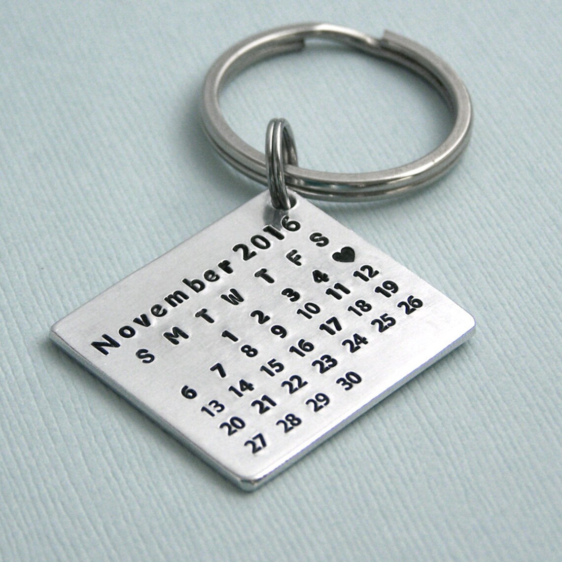 Little Aluminum Calendar Key Ring Anniversary Gift Wedding - Etsy