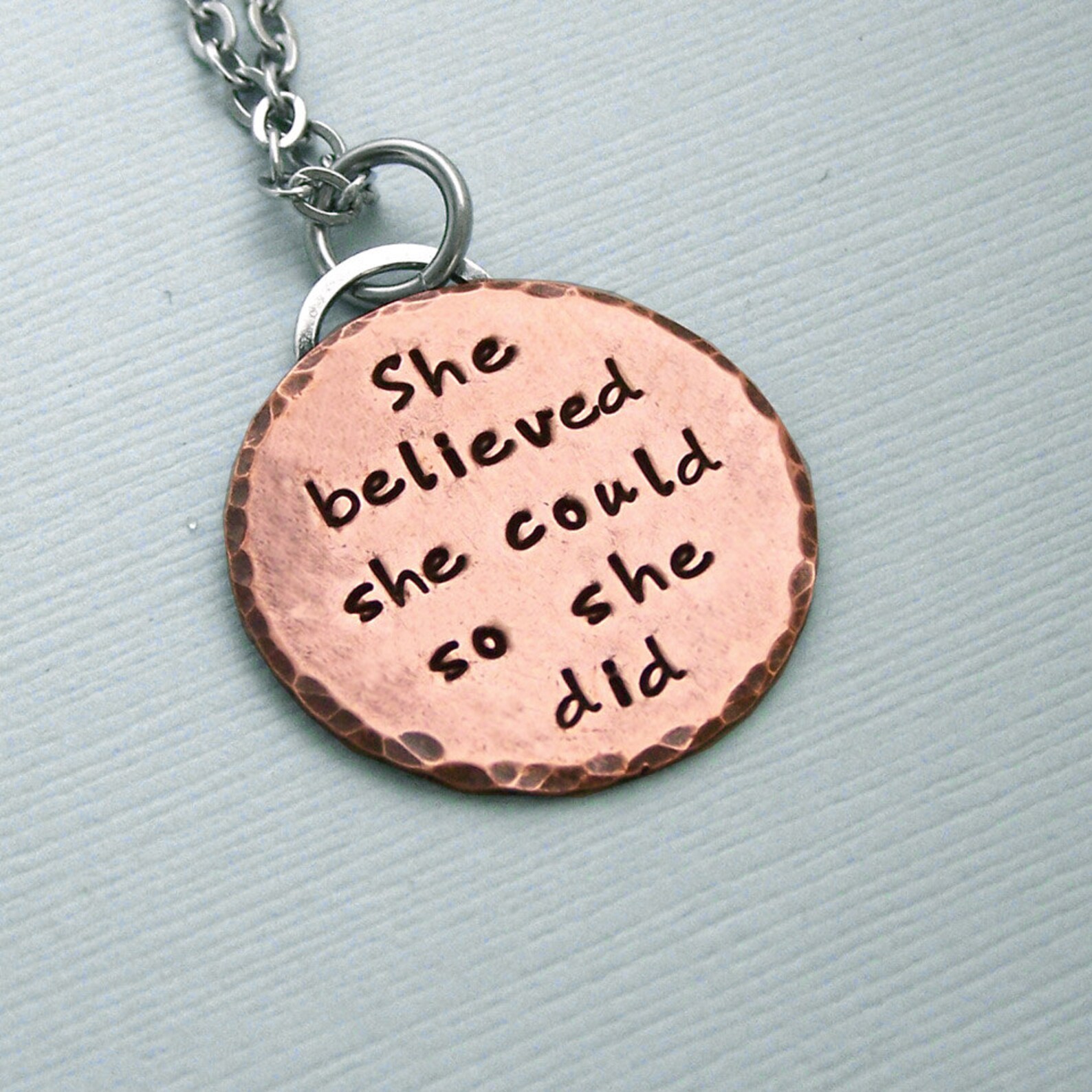 She Believed She Could so She Did Hand Stamped Copper - Etsy