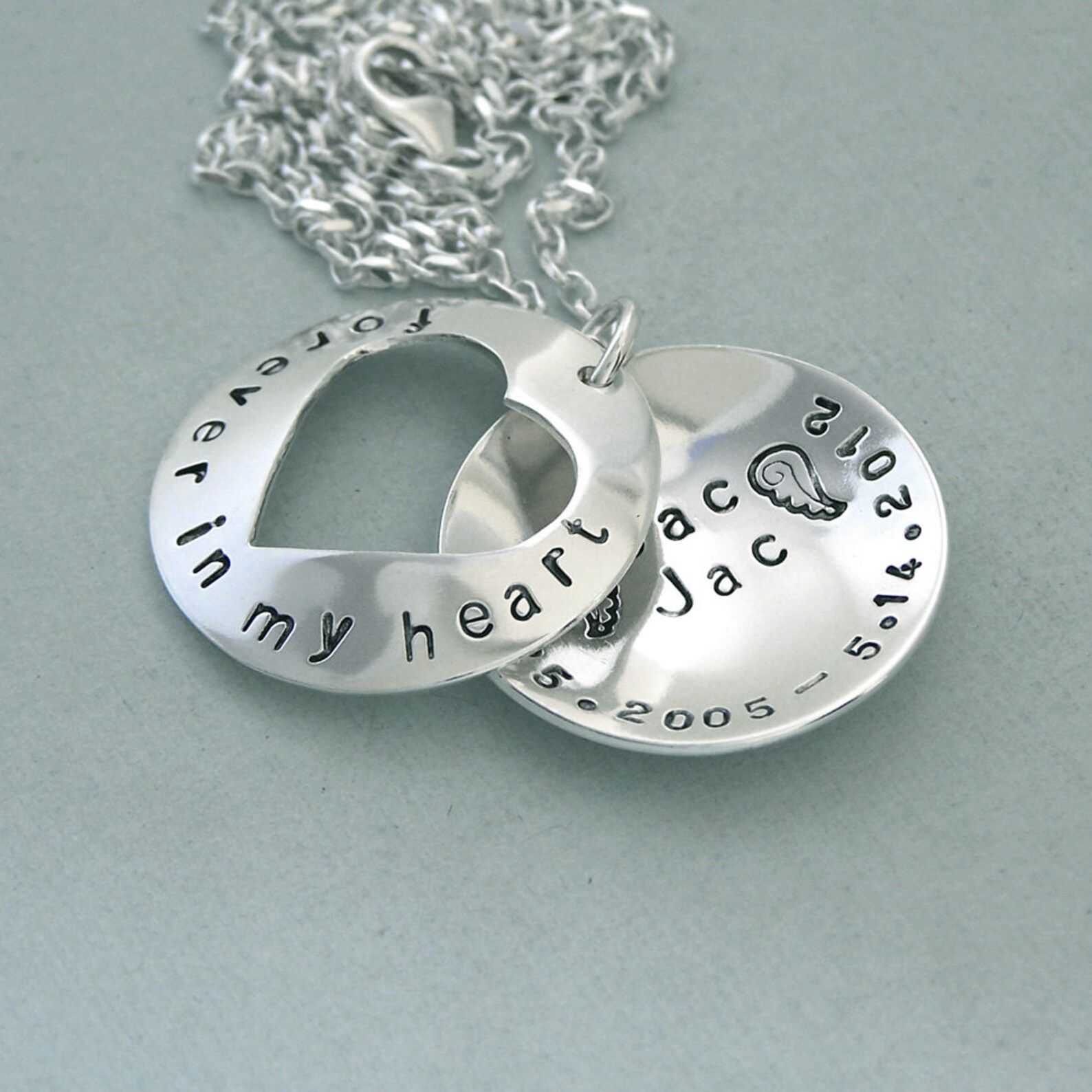 Personalized Open Heart Locket Style Necklace Hand Stamped | Etsy