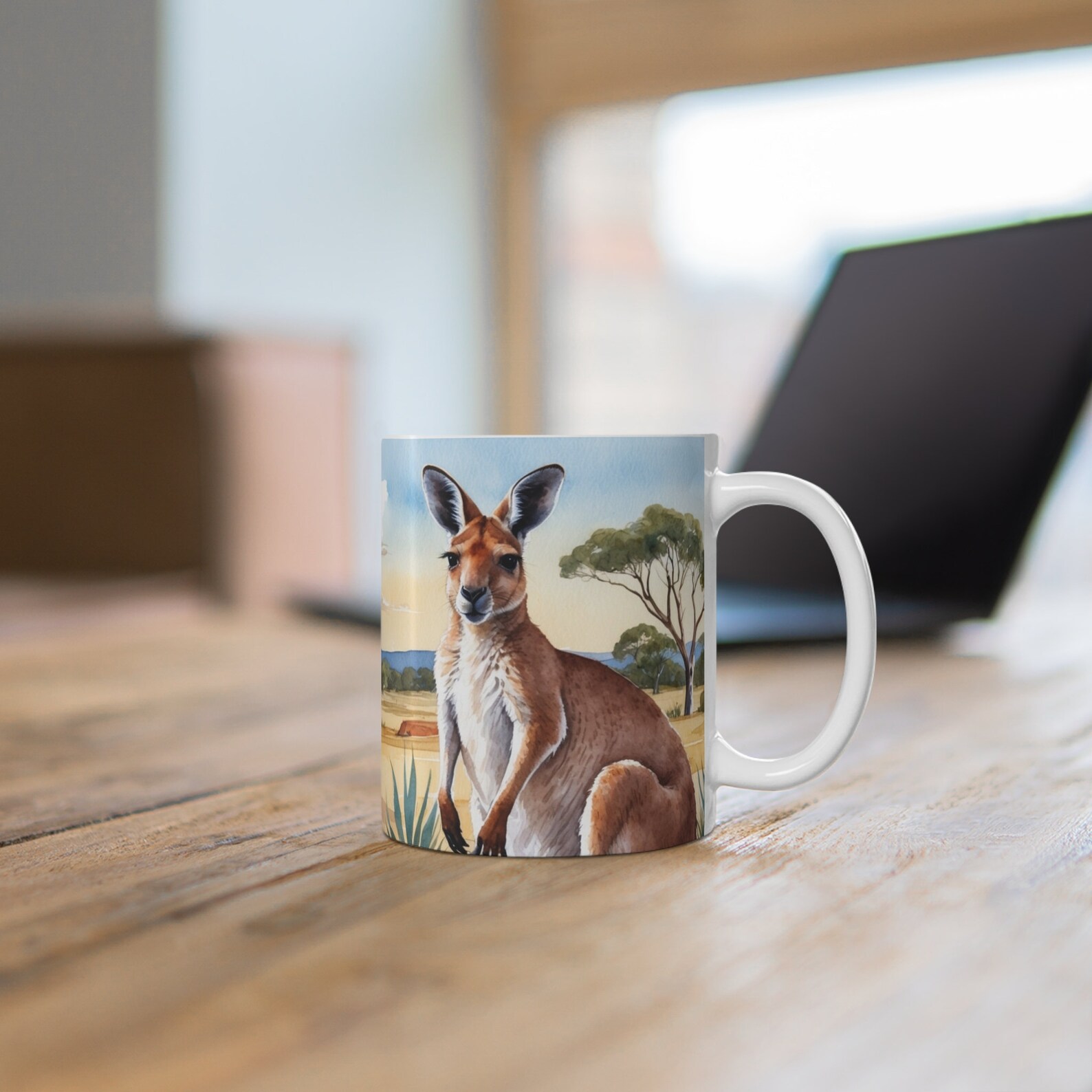 Watercolor Kangaroo Coffee Mug, Kangaroo, Kangaroo Mug, Kangaroo Coffee ...