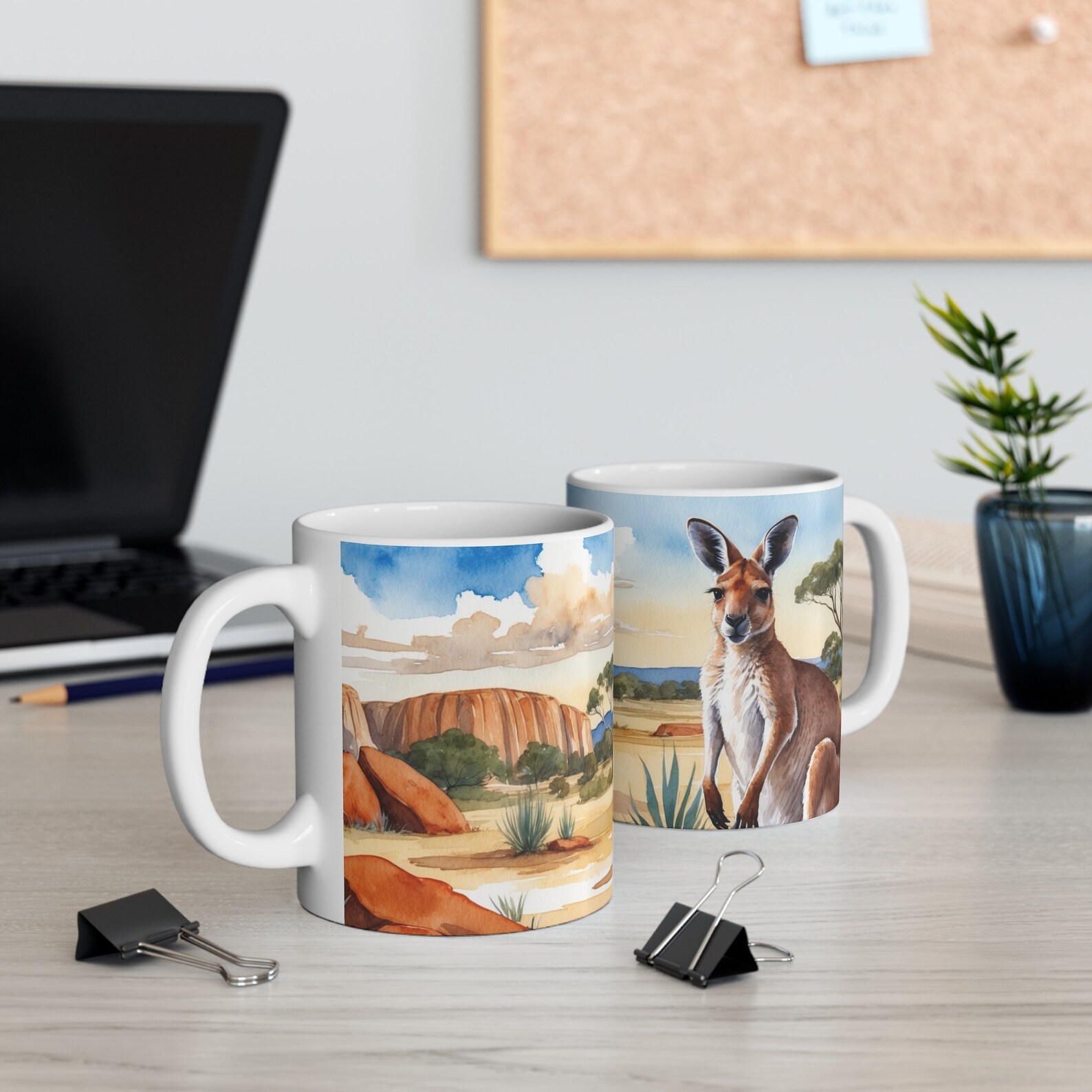 Watercolor Kangaroo Coffee Mug, Kangaroo, Kangaroo Mug, Kangaroo Coffee ...