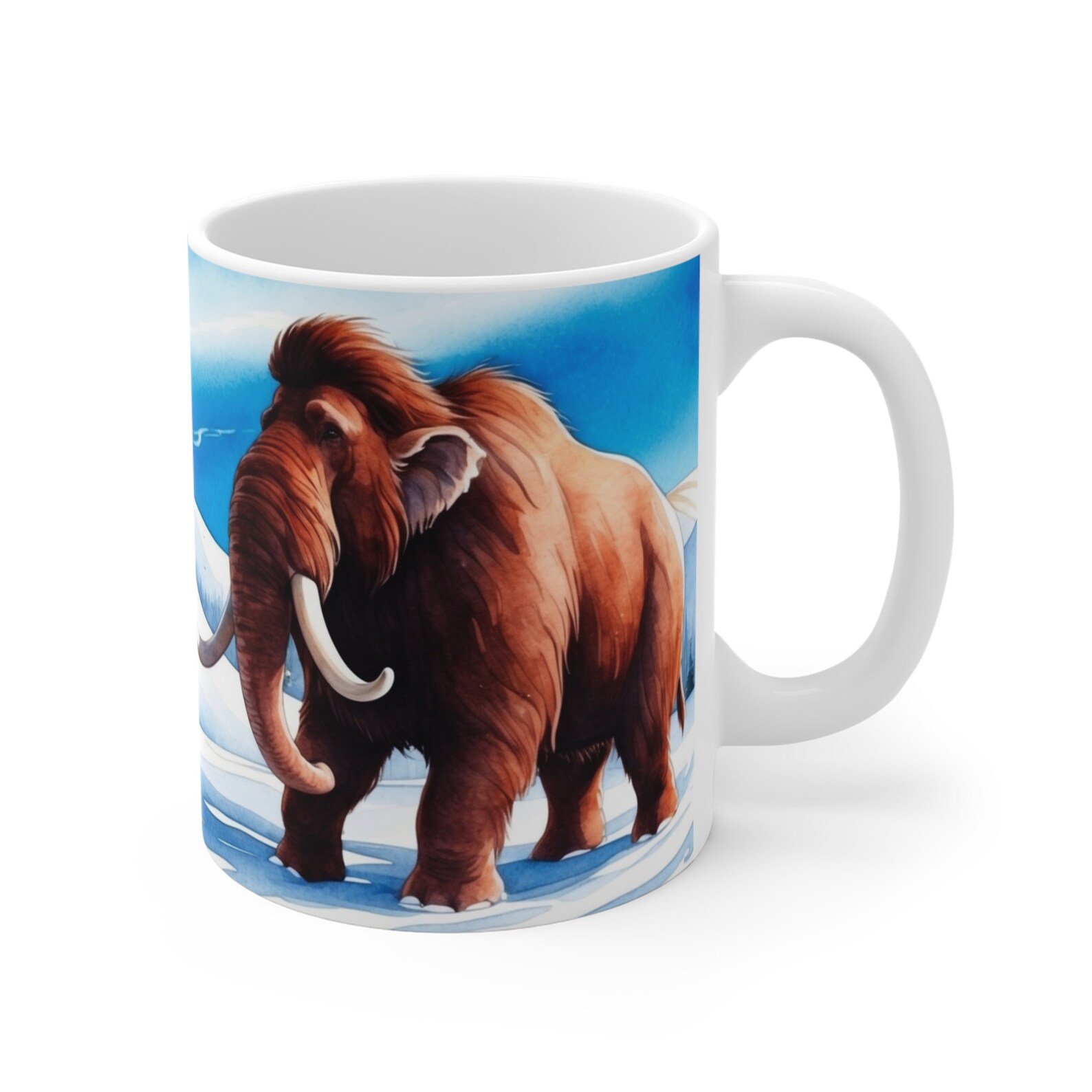 Woolly Mammoth Coffee Mug, Watercolor Mammoth Mug, Mammoth Mug ...