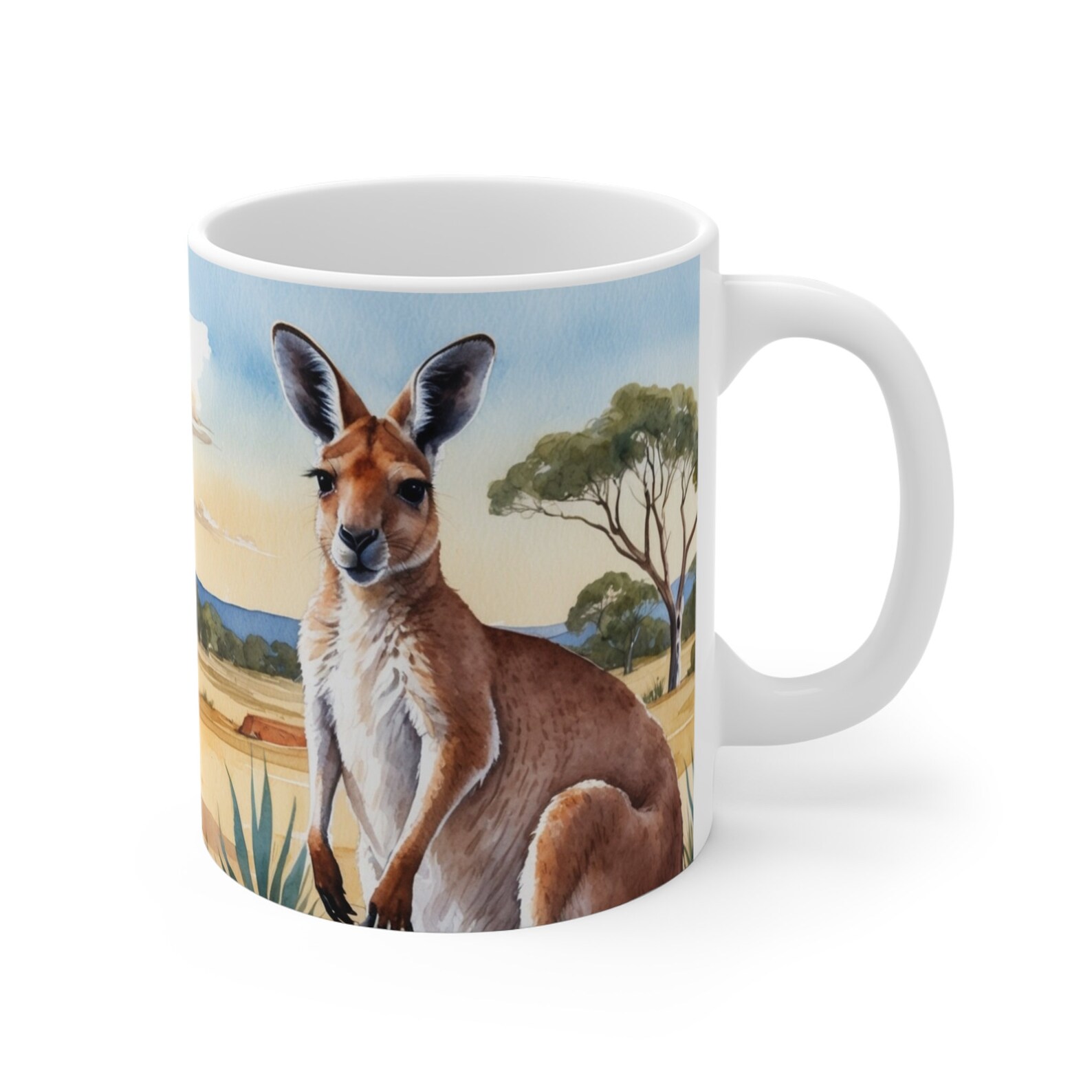 Watercolor Kangaroo Coffee Mug, Kangaroo, Kangaroo Mug, Kangaroo Coffee ...