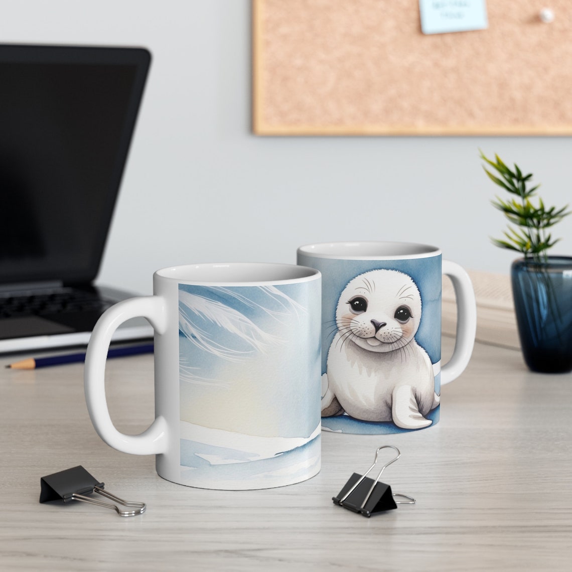 White Baby Seal Coffee Mug, White Baby Seal, Seal Mug, Baby Seal Mug ...