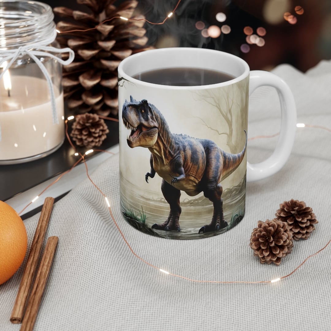 Tyrannosaurus Rex Coffee Mug, T-rex in a Muddy Marsh, T-rex Mug ...