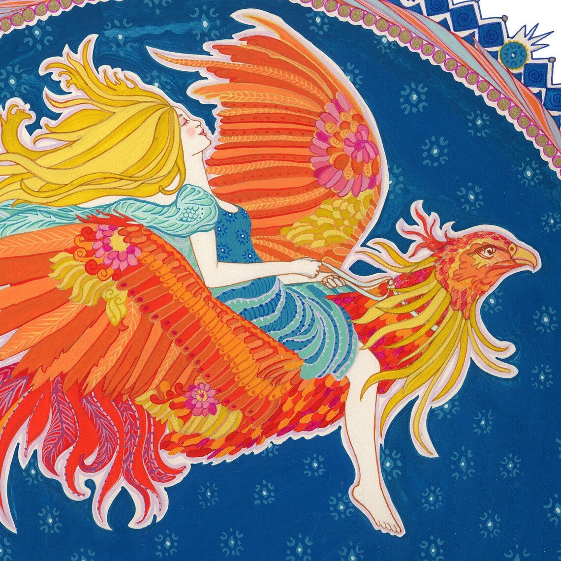 Phoenix. Russian Firebird Fairytale. Illustration. Painting. - Etsy
