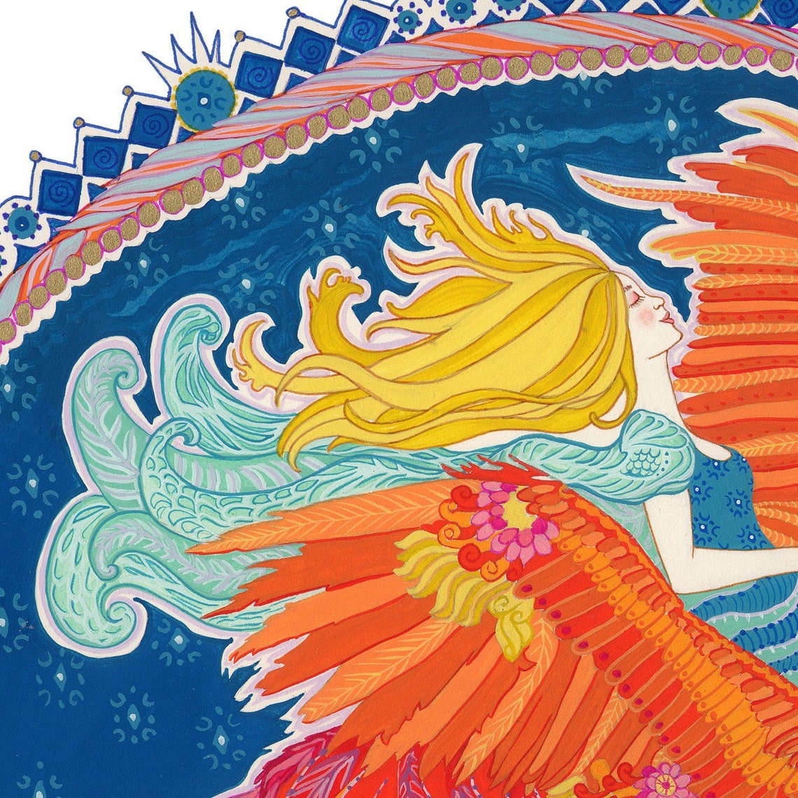 Phoenix. Russian Firebird Fairytale. Illustration. Painting. - Etsy