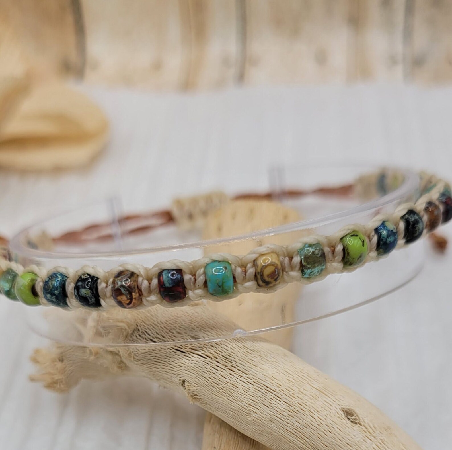 Picasso Bead Macrame Bracelet - Etsy