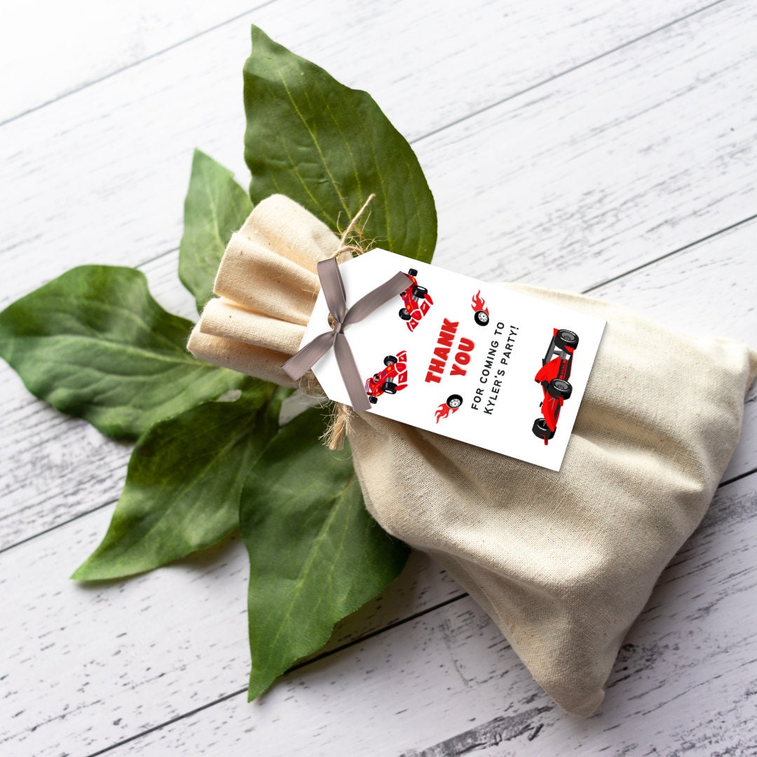Race Car Themed Party Favor Tag, Thank You Tag for Kids or Teens ...