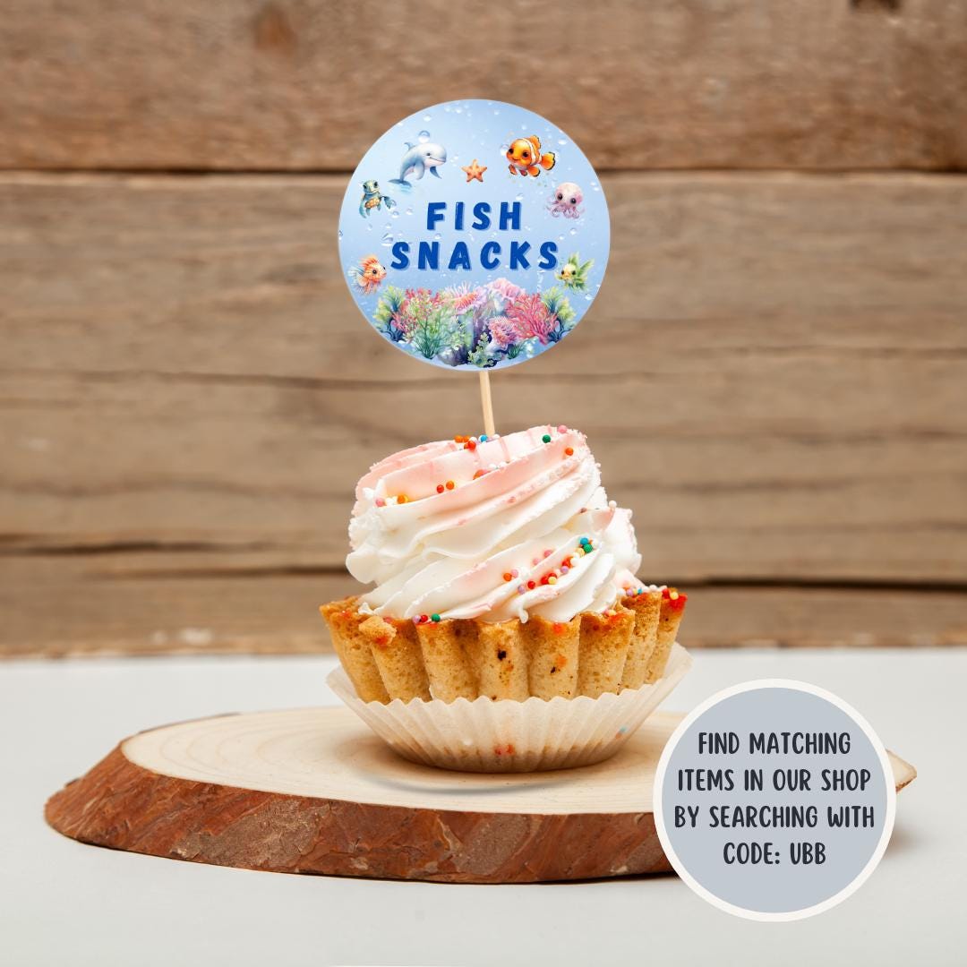 Underwater Friends W/blue Background Cupcake Topper for Kids, Girls ...