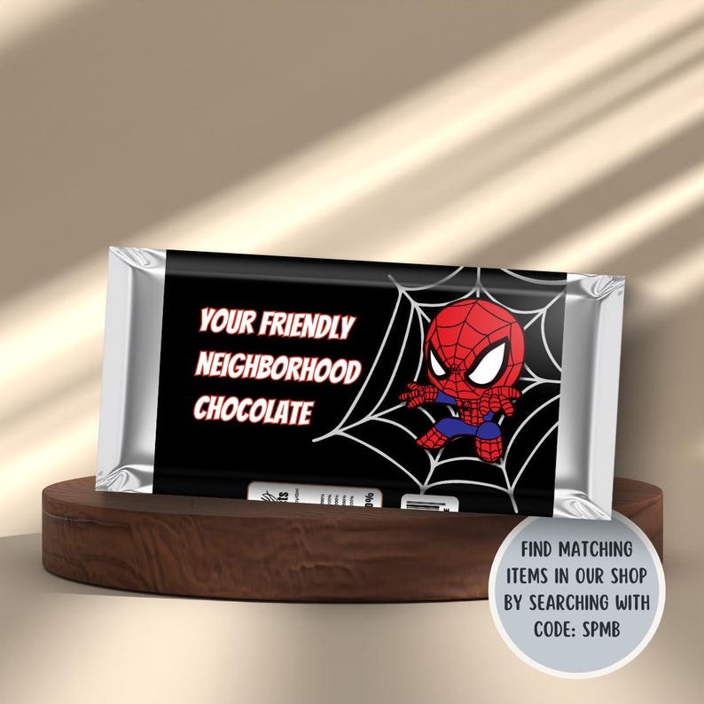 Spider-man Birthday Candy Bar Wrapper: Superhero Party | Spidey and His ...