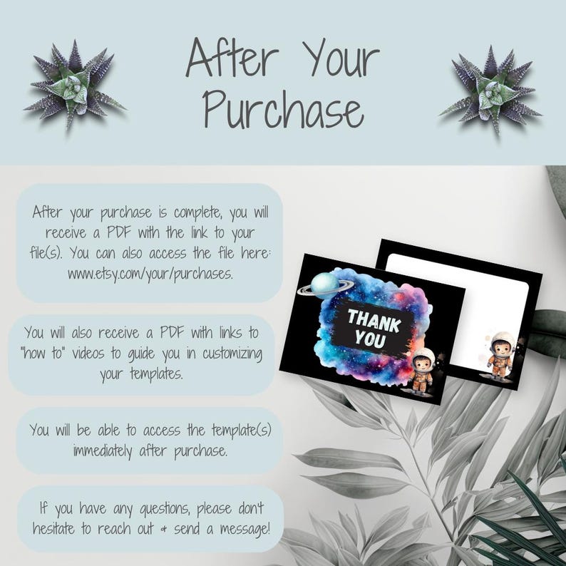 Out of This World, Outer Space Themed Birthday Party Thank You Card for ...