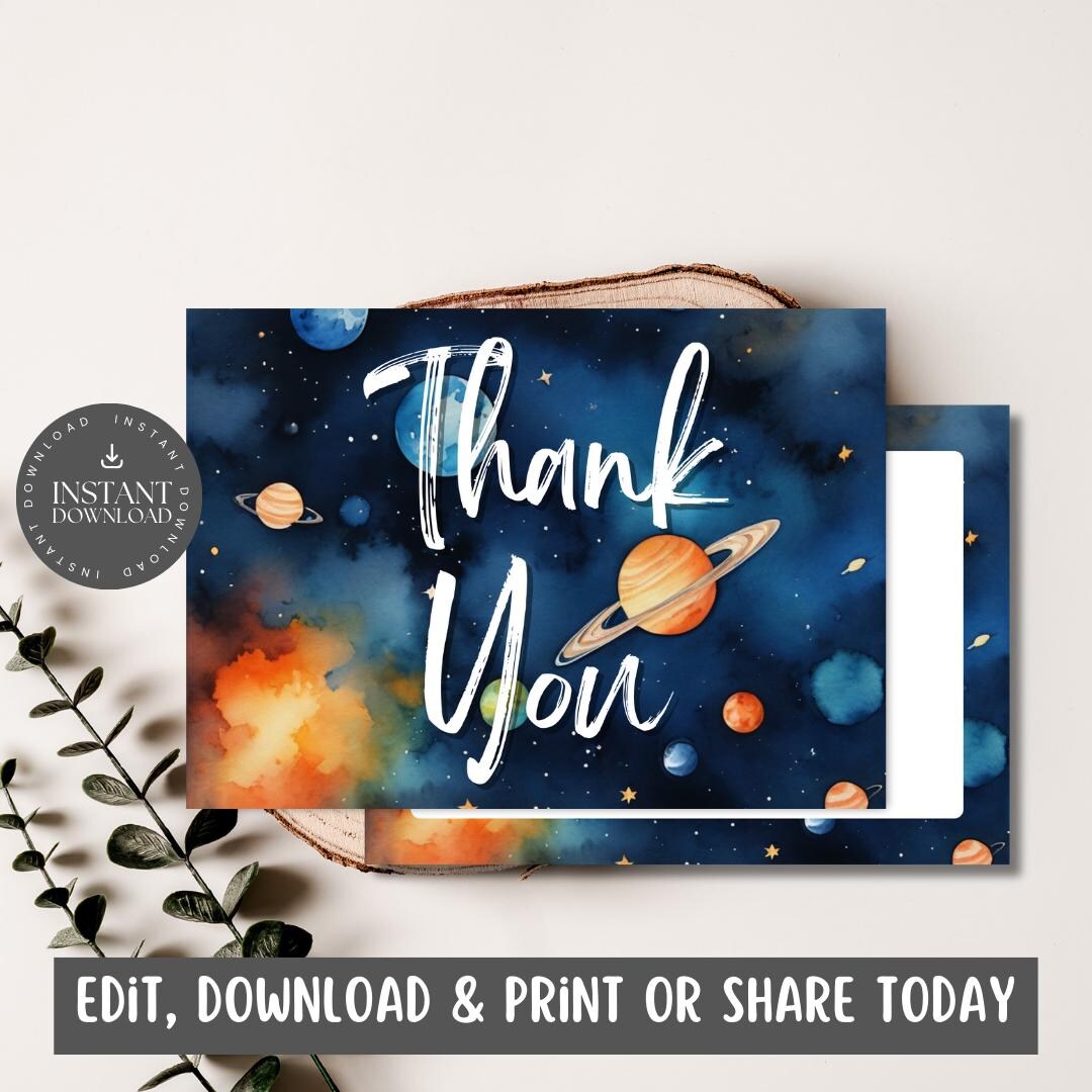 Houston! We Have A 5 Year Old Thank You Card / Note for Kids, Boys ...