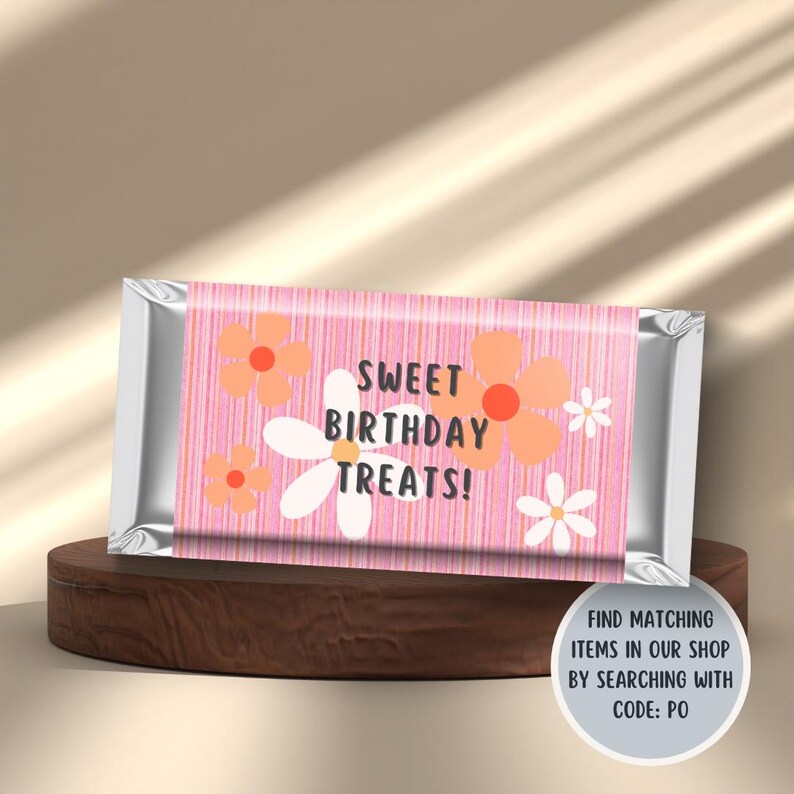 Pink & Orange Candy / Chocolate Bar Wrapper / Label With Orange and ...