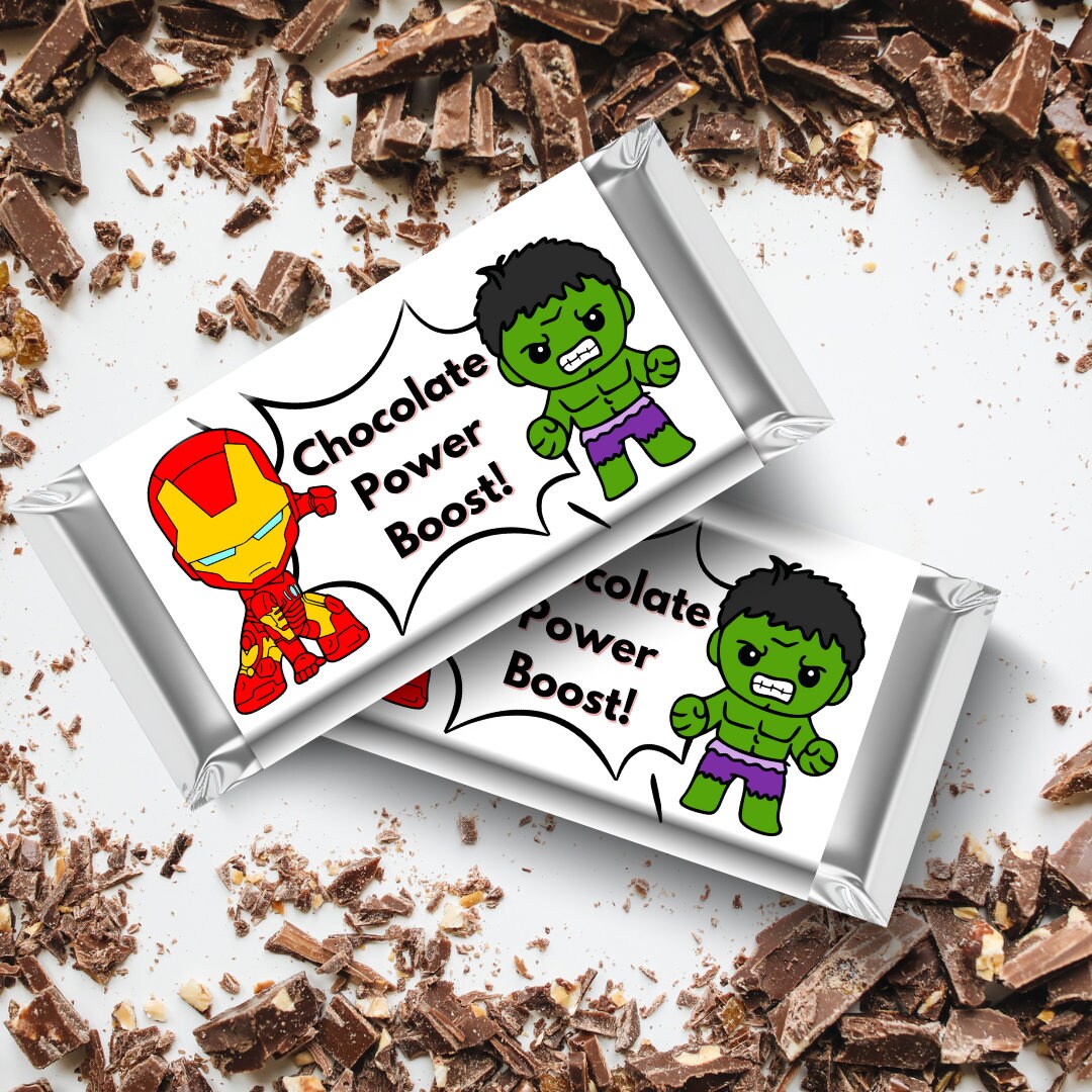 Superhero Chocolate Bar for Kids, Boys, Girls, Birthday Party, Gift Bag ...