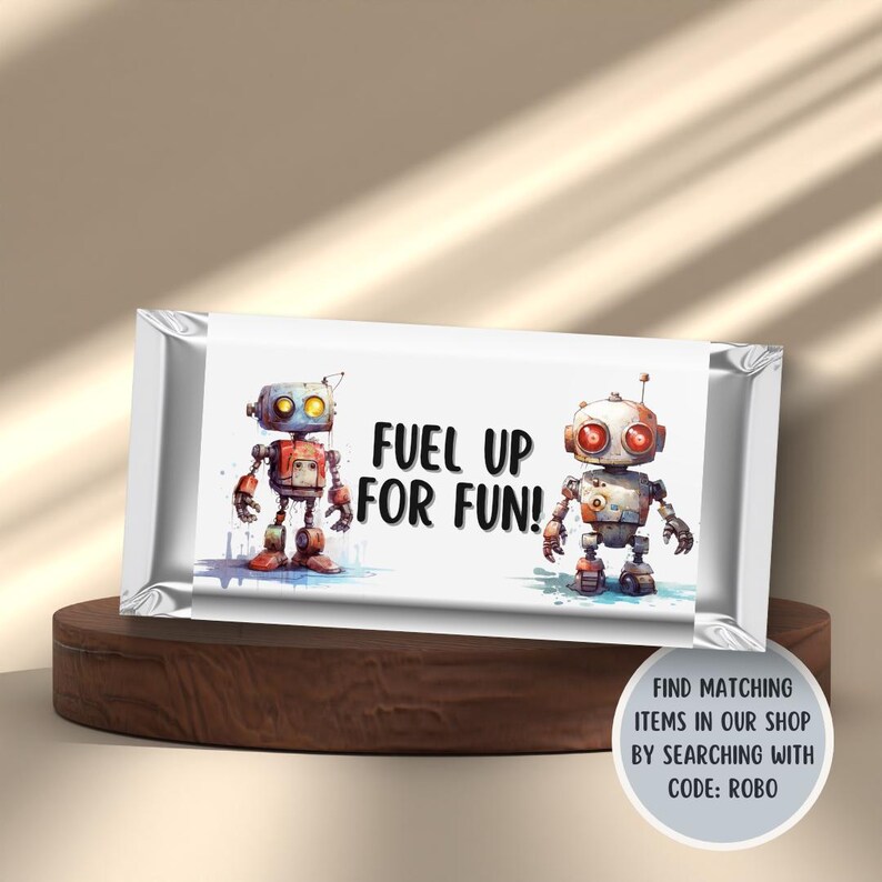 Robot Themed Chocolate / Candy Bar Wrapper / Label for Kids, Teens ...