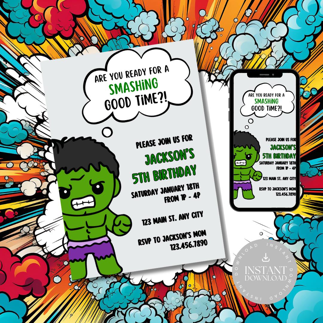 Smashing Good Time Kids Birthday Party Invitation & Digital Evite Set ...