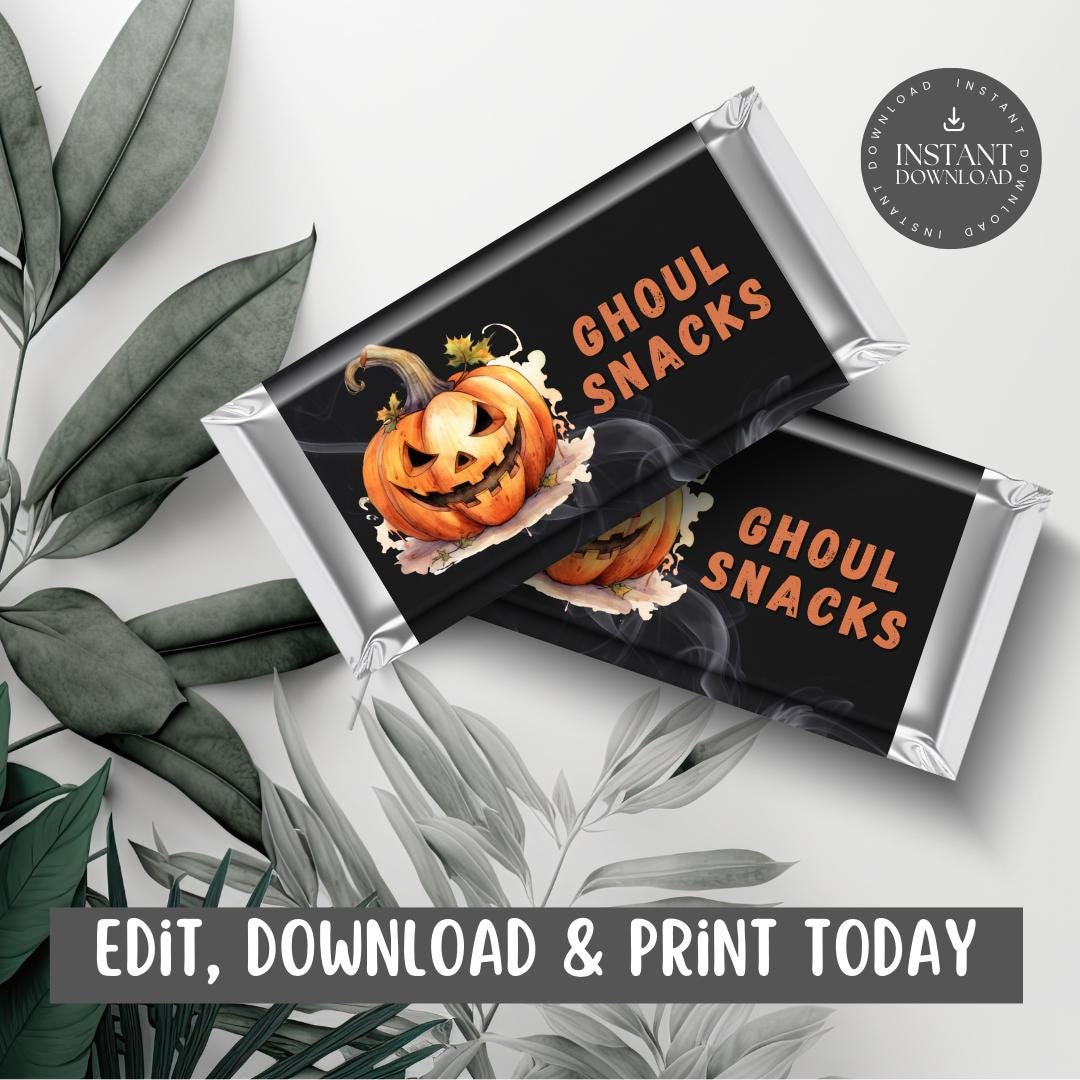 Spooky Good Time / Halloween Themed Chocolate/candy Bar Label / Wrapper ...