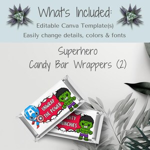 Calling All Superheroes Candy / Chocolate Bar Wrapper / Label for Kids ...