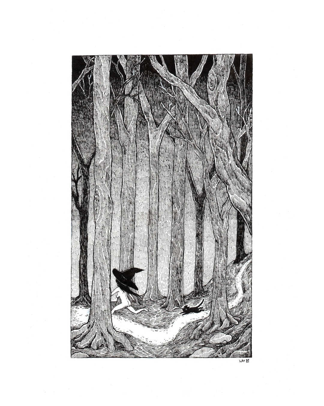 Running Late... 8x10" Witch Print - Etsy