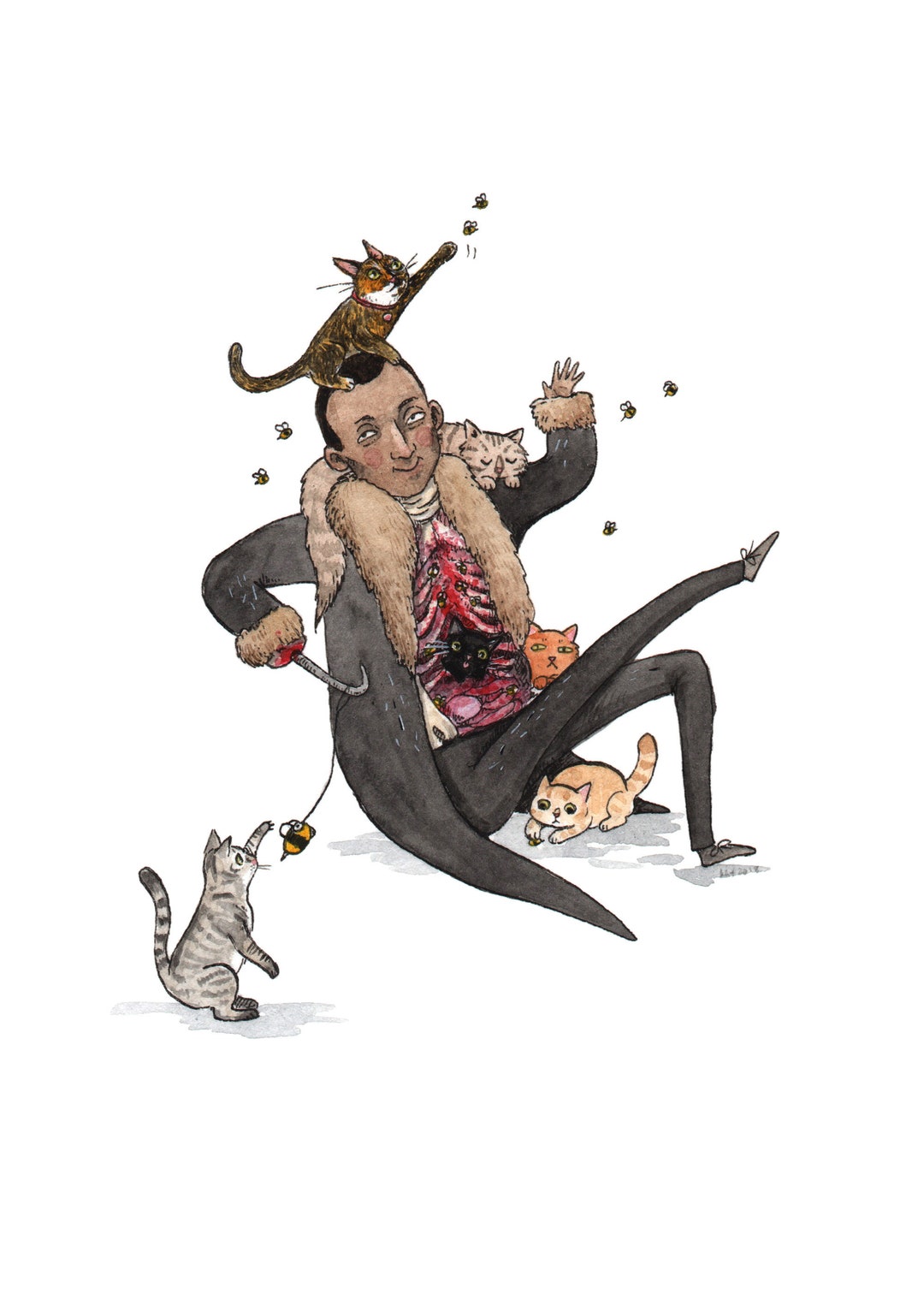 Kittyman - 5x7" Candyman With Cats Horror Print - Etsy