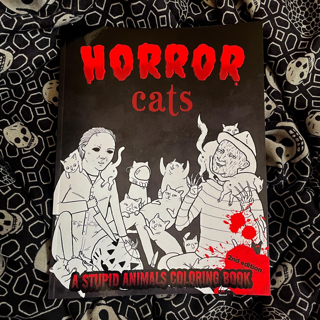 Horror Cats Coloring Book 2nd Edition - Scary Movie Characters With ...
