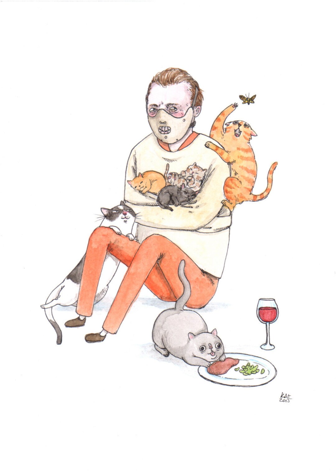 Hannibal Lect-purr - 5x7" Silence of the Lambs, Hannibal Lecter With ...