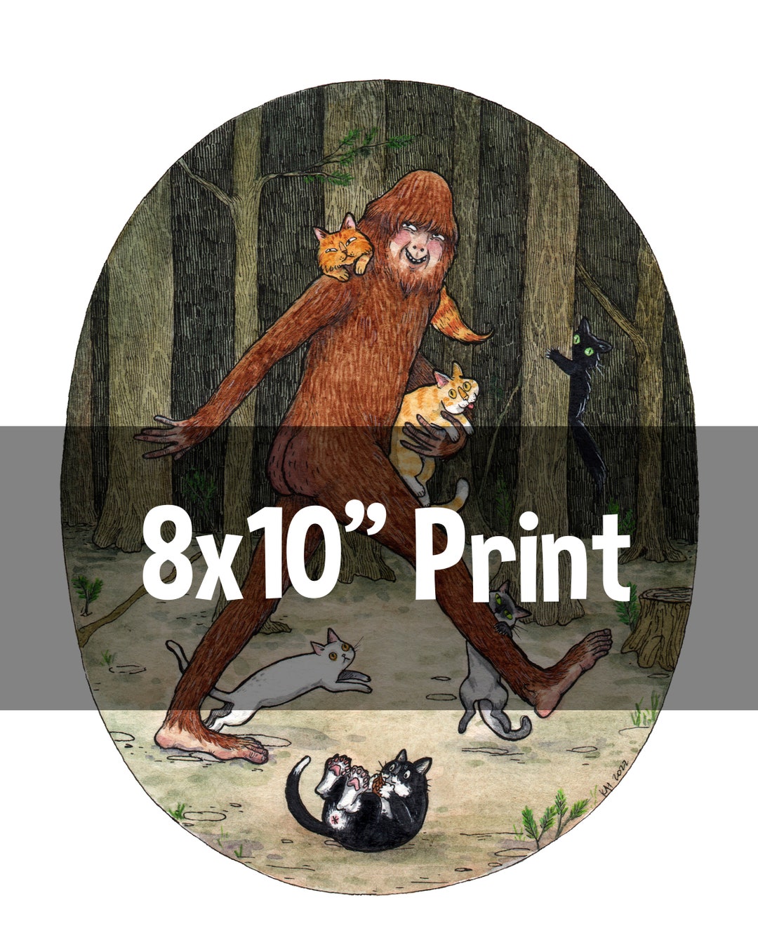 Big Paw - 8x10" Bigfoot Sasquatch Cryptids Horror Cats Print - Etsy