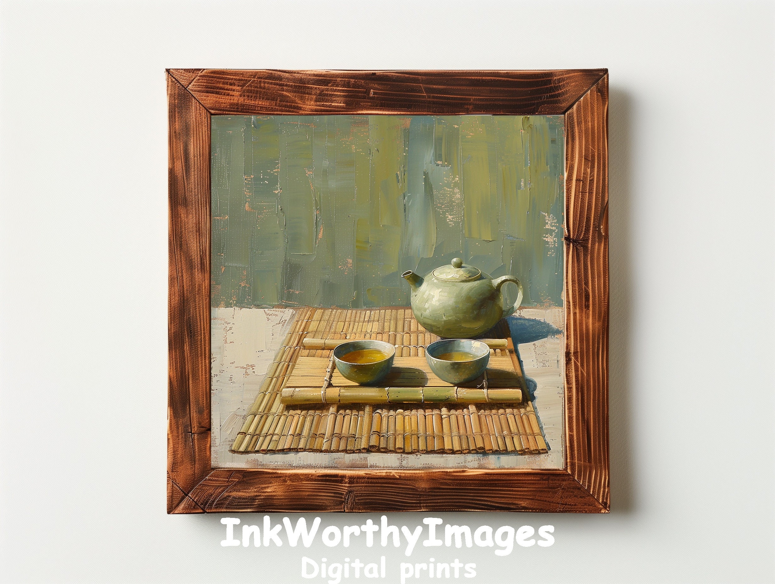 Zen Tea Ceremony Art Print | Tranquil Japanese Tea Set Decor | Serene ...